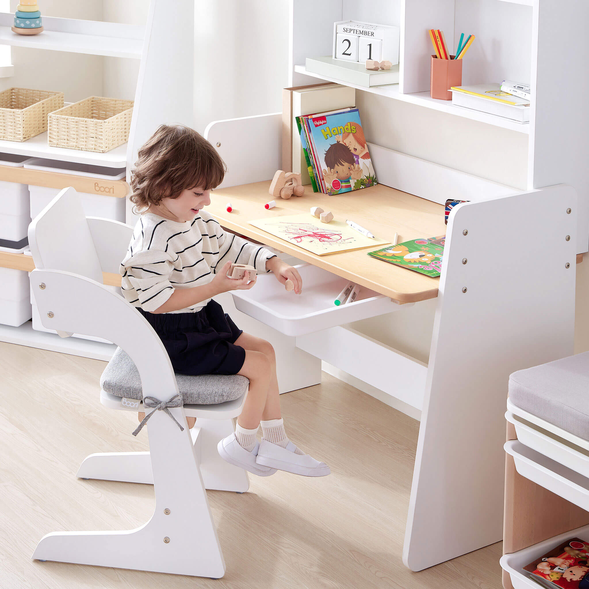Natty Study Desk with Hutch and Chair Package | Boori UK