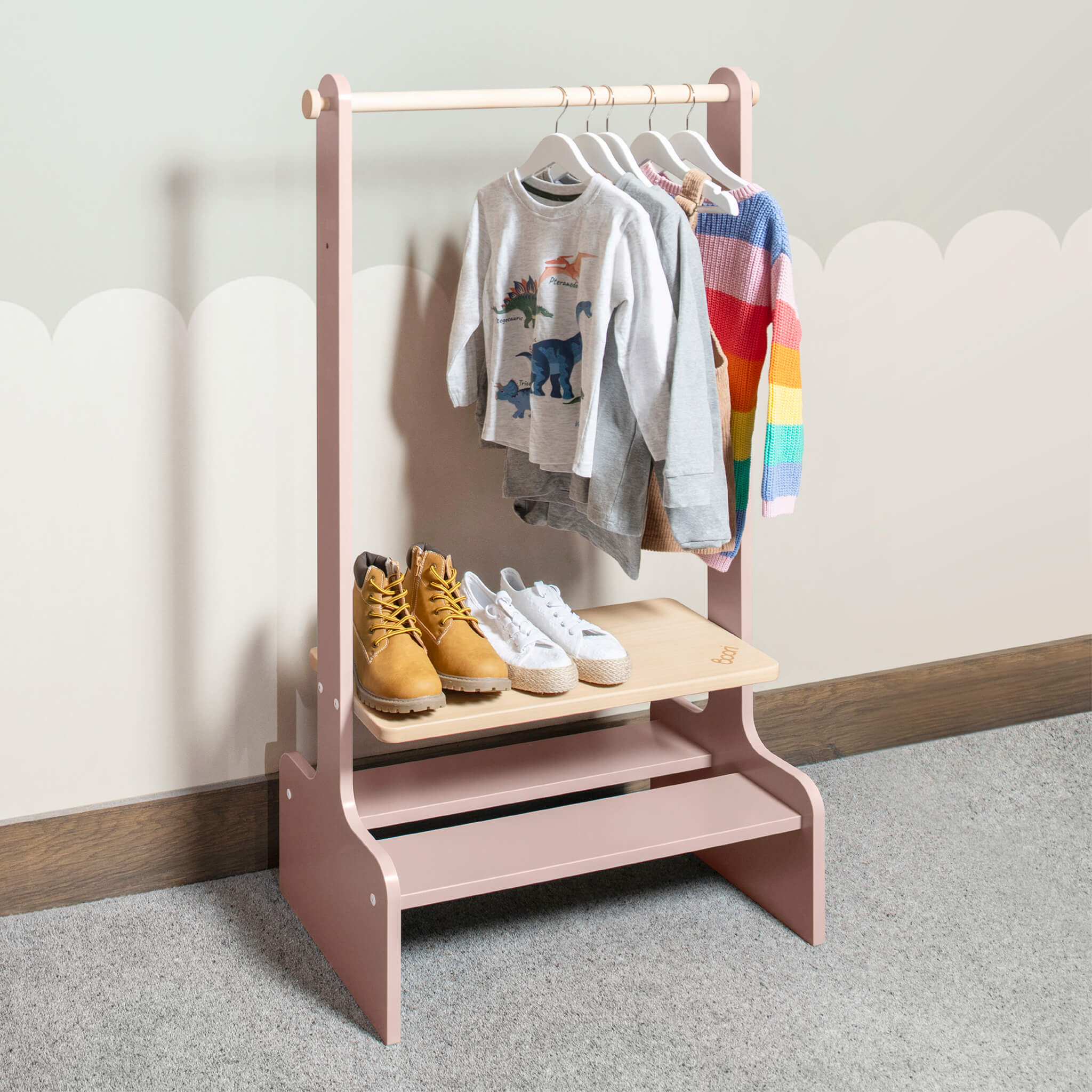 Tidy Clothing Rack - with Height Scale & Shelves – Boori UK